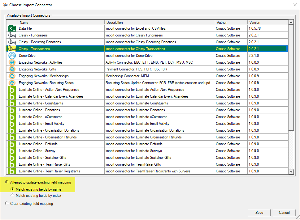 How to Refresh a Connector Import Profile