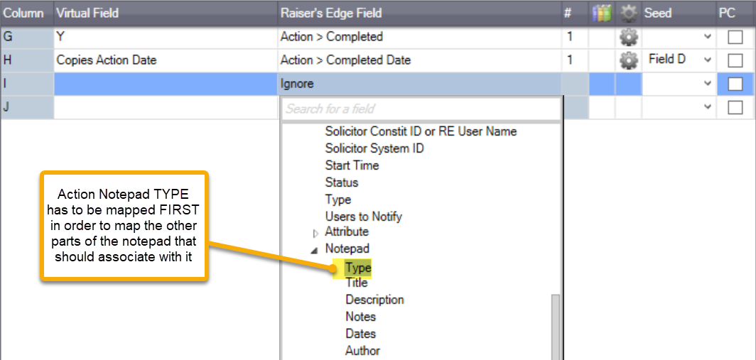 How to Map an Action Notepad