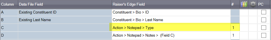 How to Map an Action Notepad
