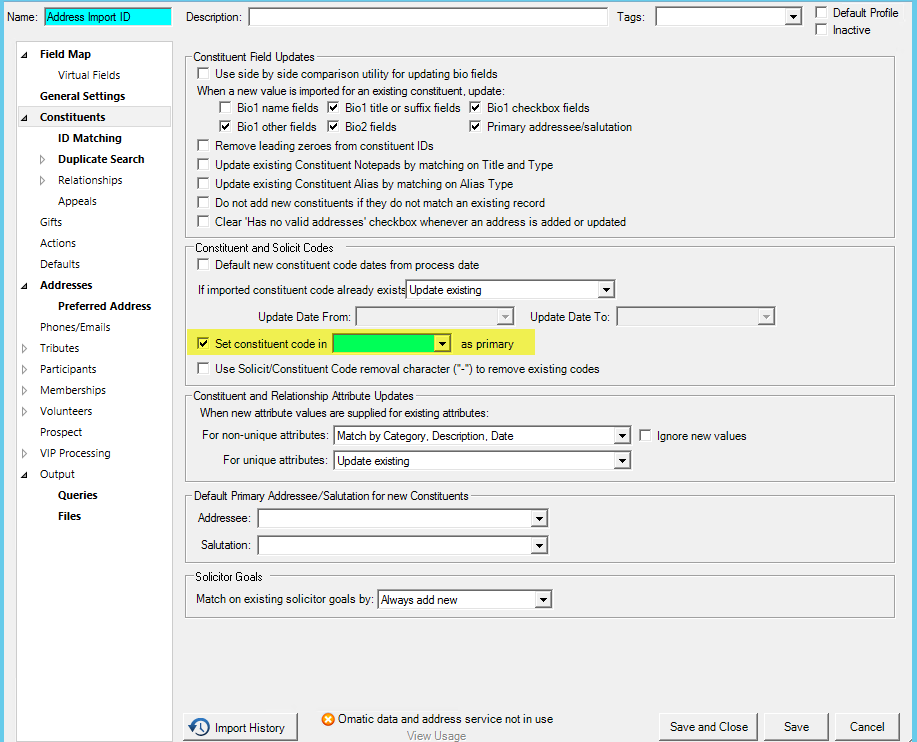 How to Mark a Constituent Code as Primary