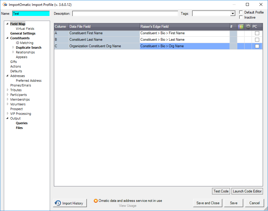 Raiser S Edge Import Guide