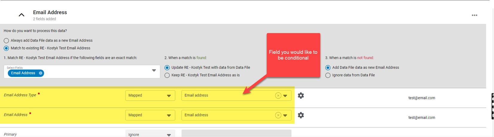 How To Configure Conditionality on Fields to Prevent Blank Data Values from Importing