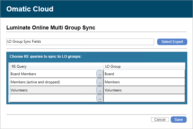 How to Create an Omatic Cloud—LO Multi Group Sync Profile