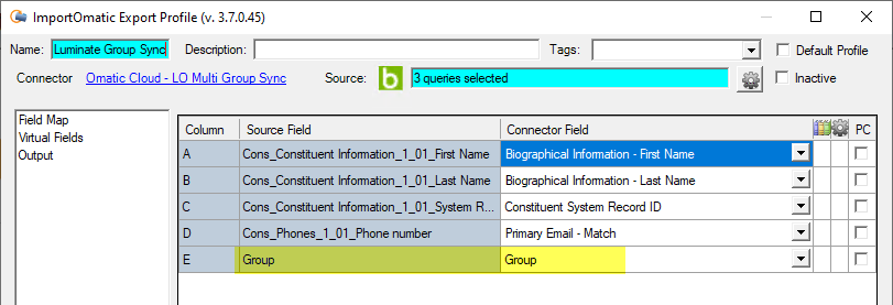 How to Create an Omatic Cloud—LO Multi Group Sync Profile