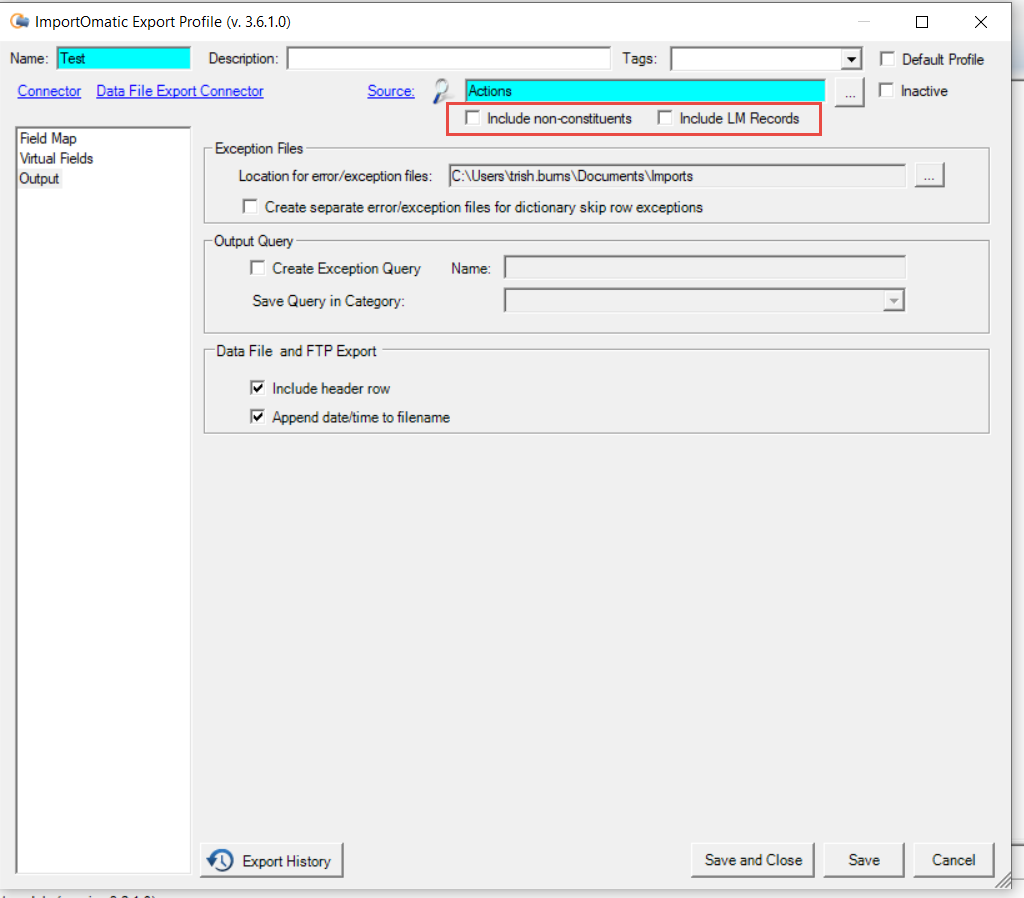 How to Export All Actions From List Management