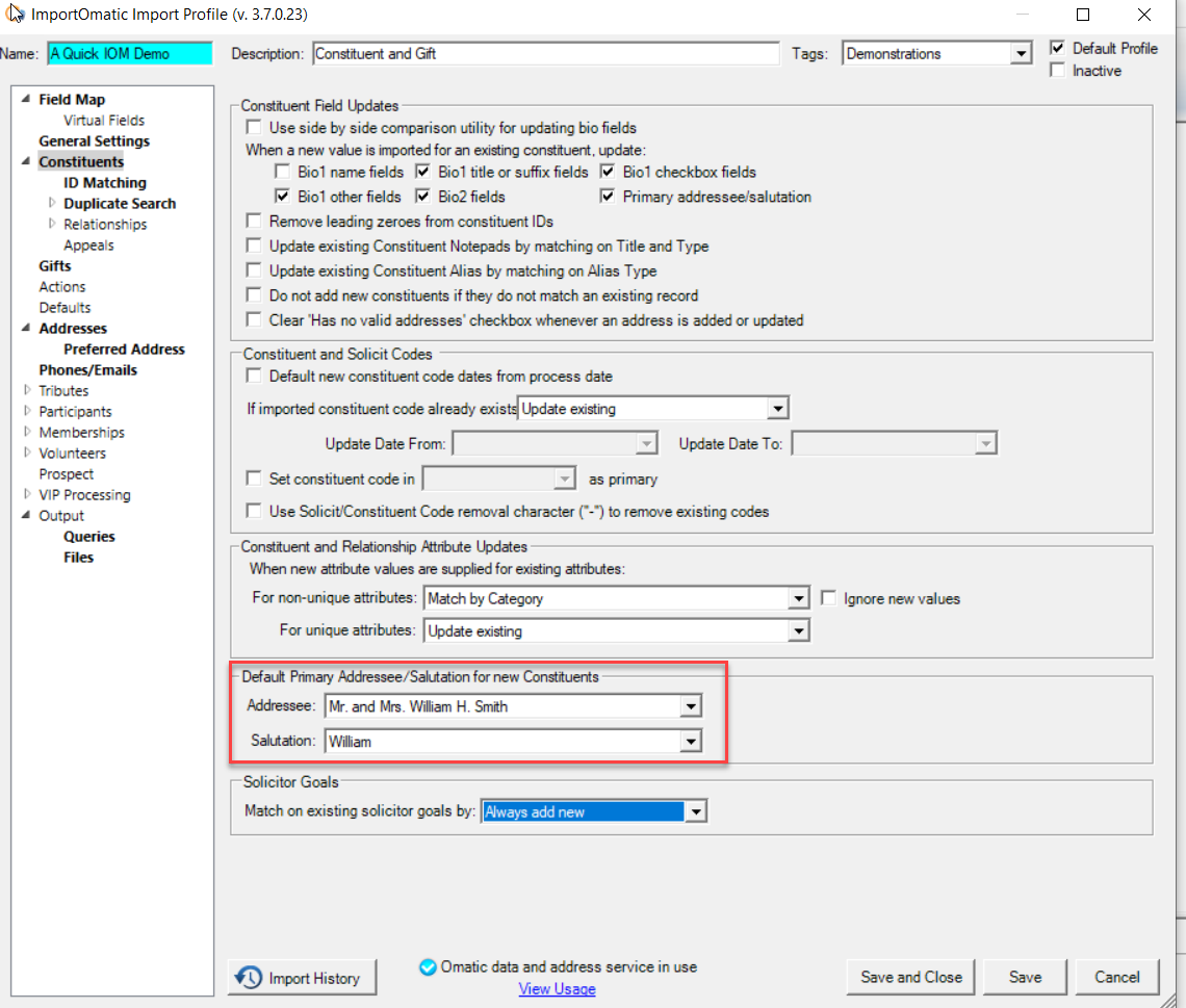 Error: Required Field Missing: Primary Addressee/Salutation