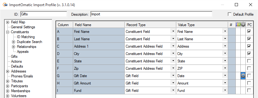 How to Import a Gift Record to the Constituent Record or to a Gift Batch