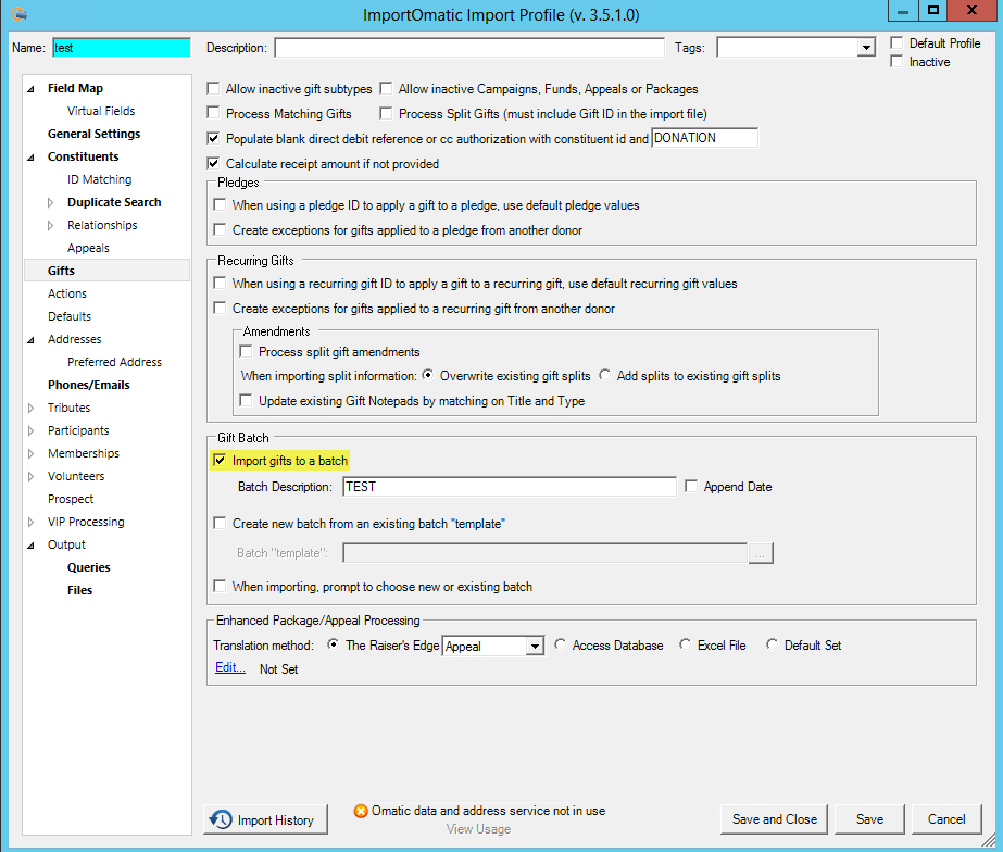 How to Import a Gift Record to the Constituent Record or to a Gift Batch