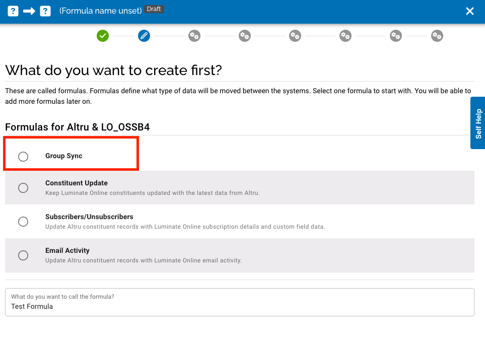 Altru Query to Luminate Group Sync Formula