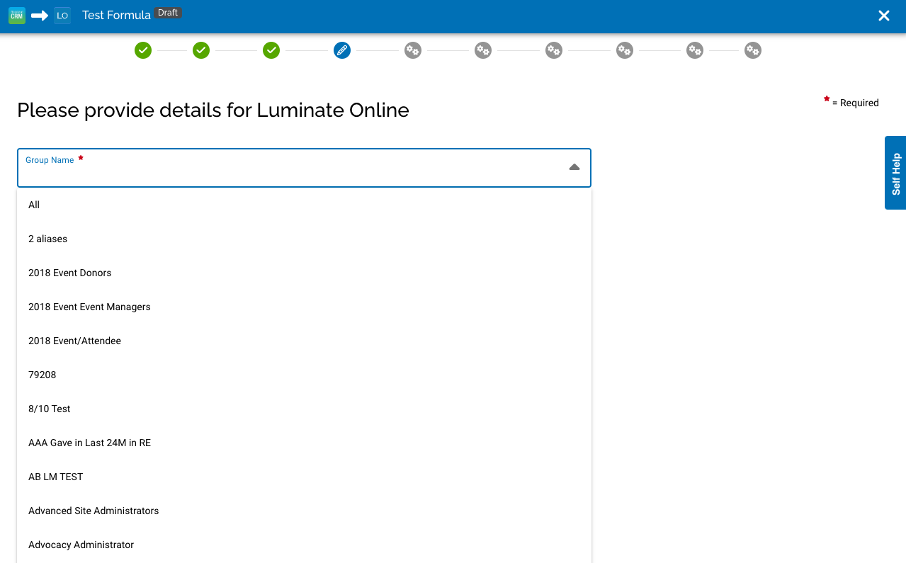 How to Configure a BBCRM Constituents to Luminate Online Group Sync Formula