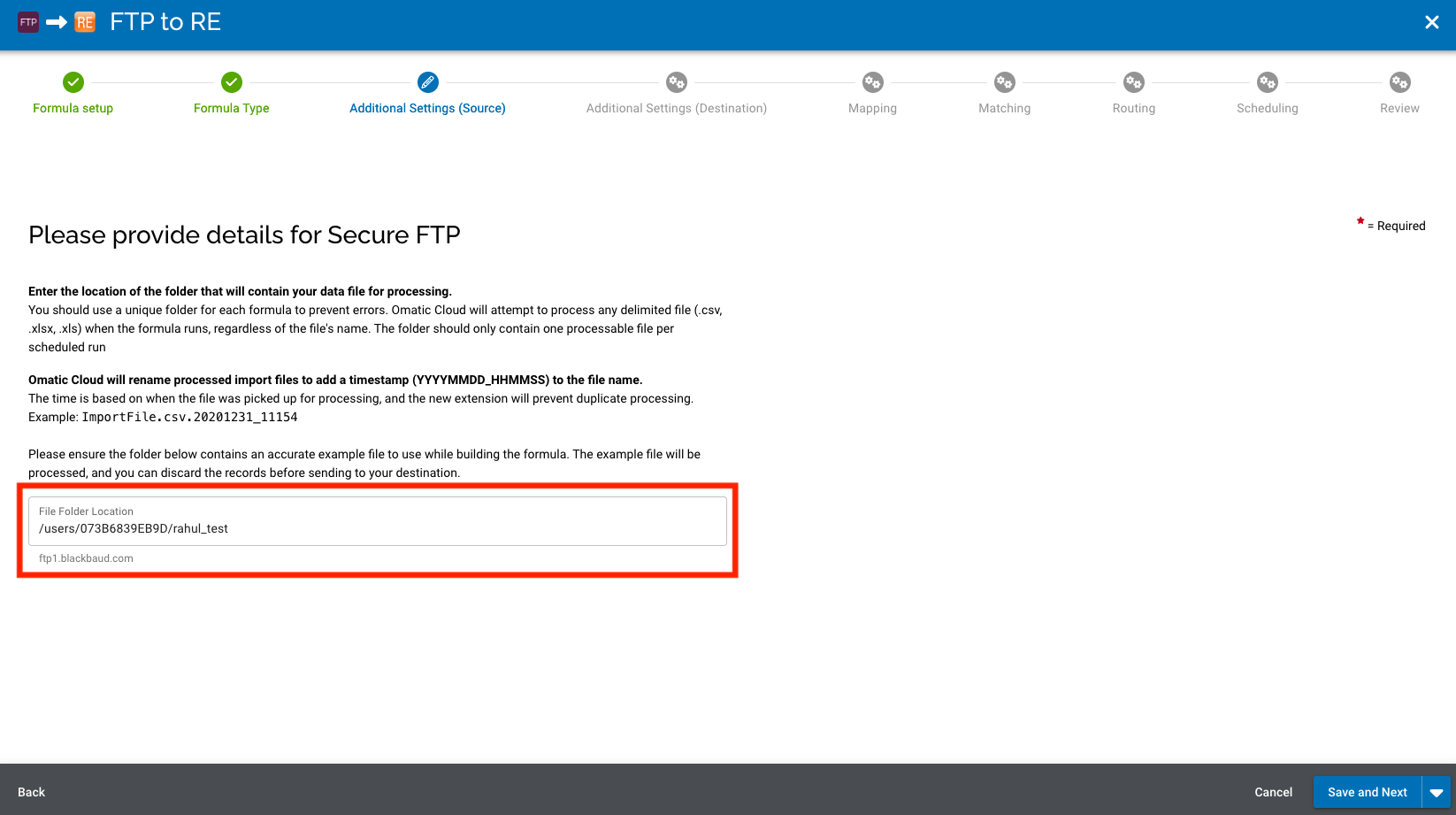 How to Create and Run Formulas Using FTP as the Data Source
