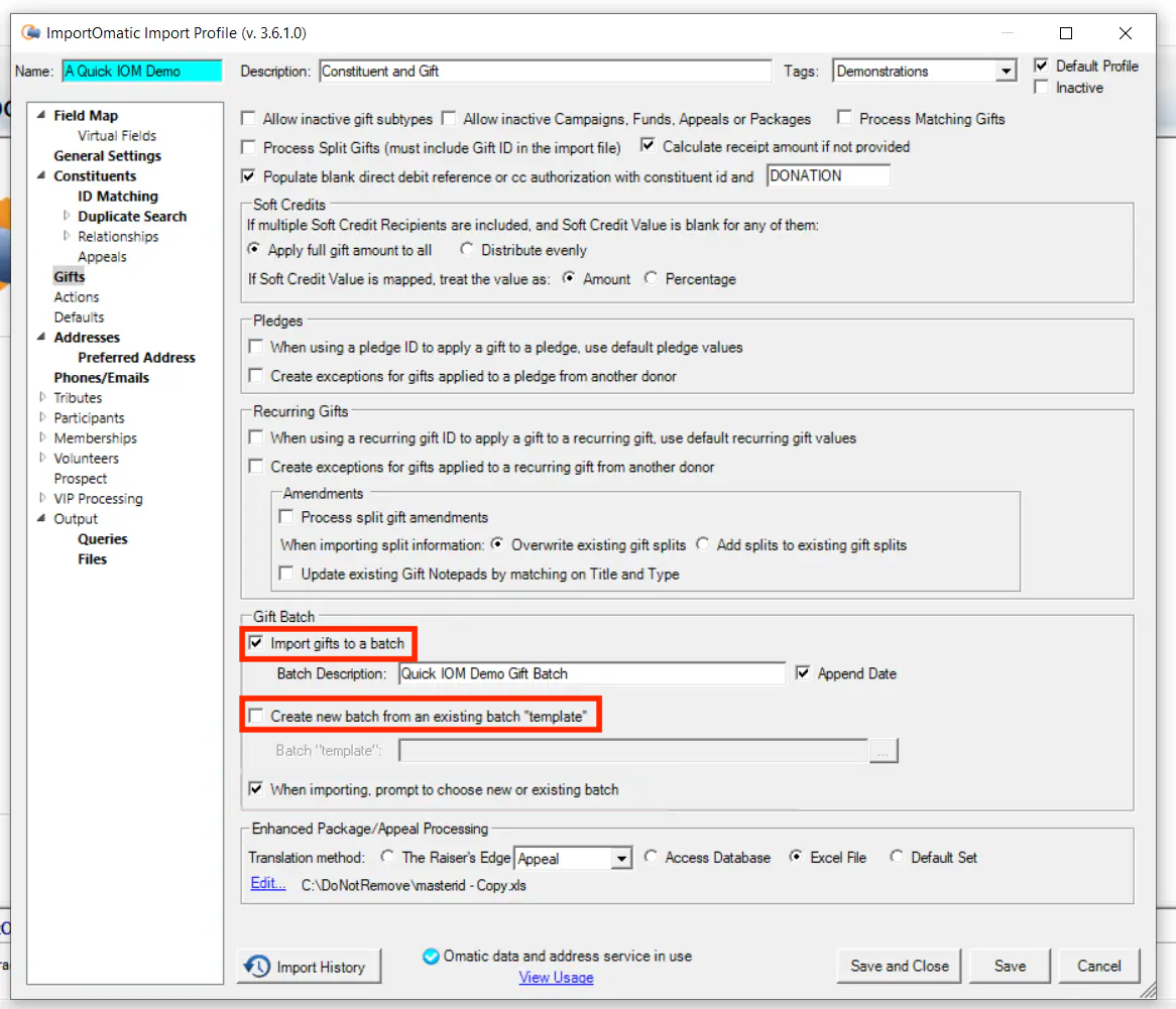 How to Use a Batch Template for Gift Importing