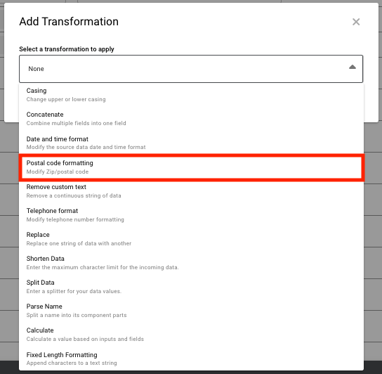 How to Transform Postal Code Format