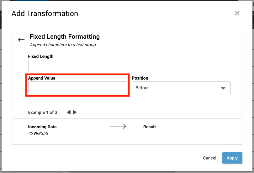 How to Apply a Fixed Length Transformation