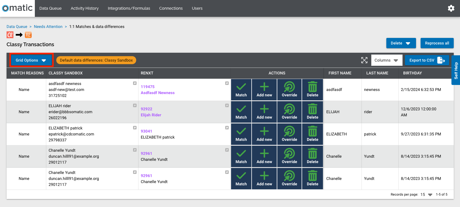 How to Configure Default Data Differences in the Review Buckets