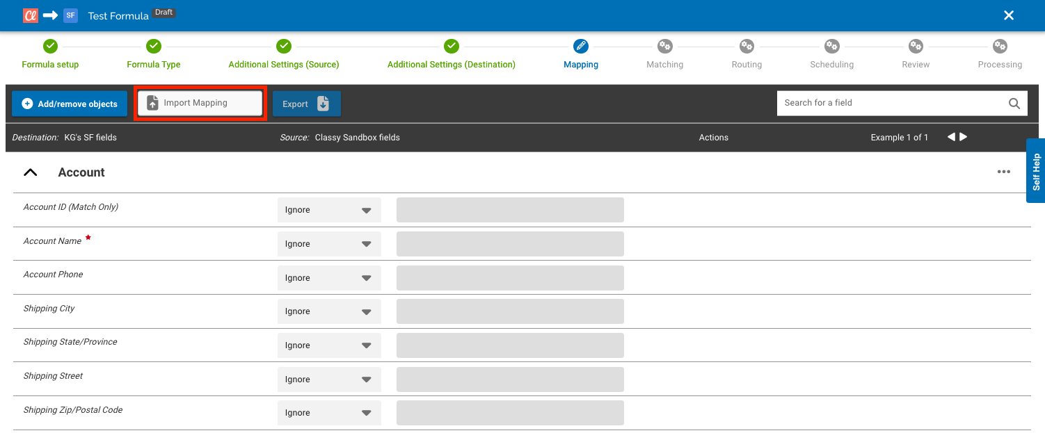 Export/Import Mapping Templates