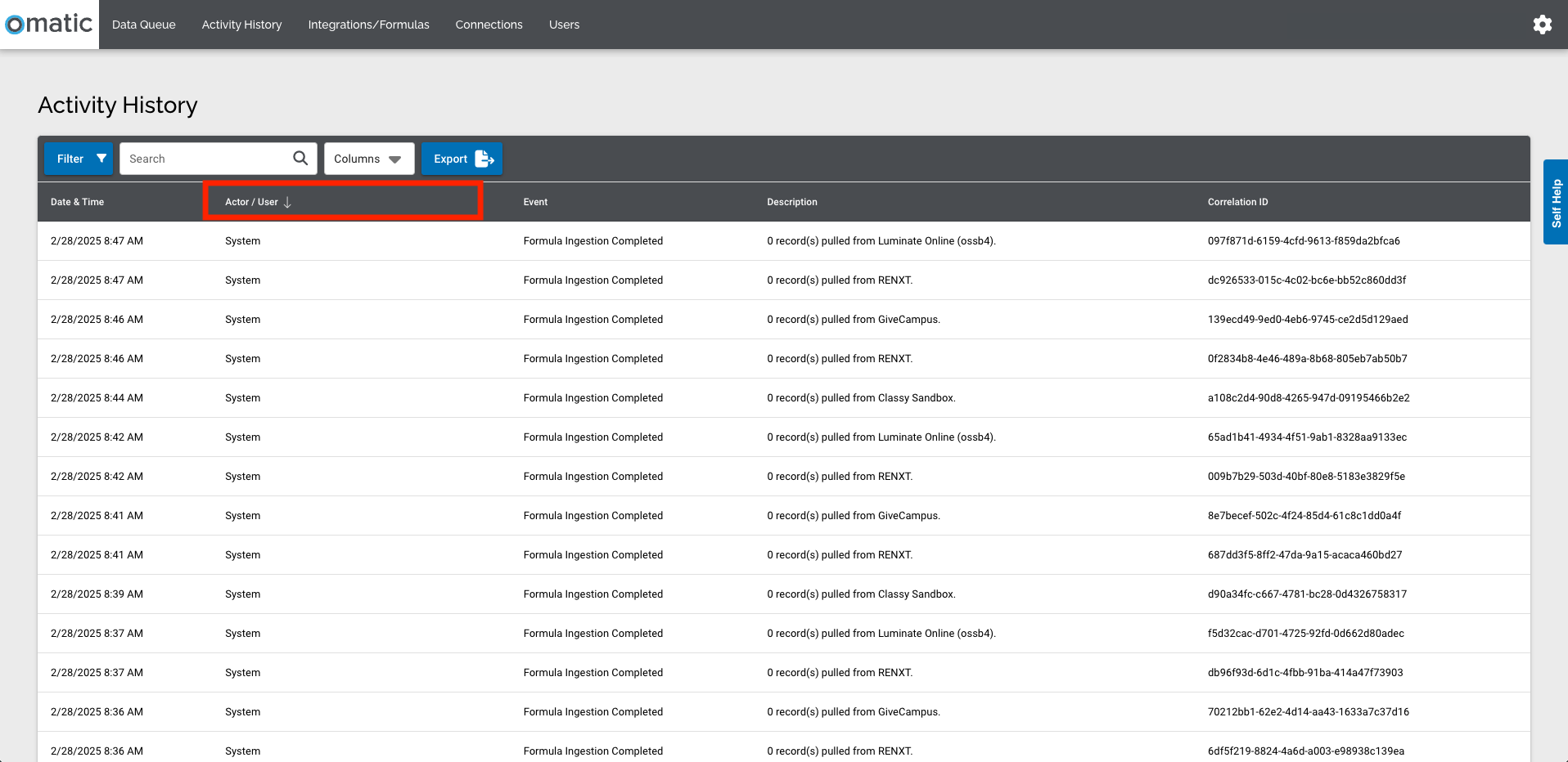 How to Sort Activity History