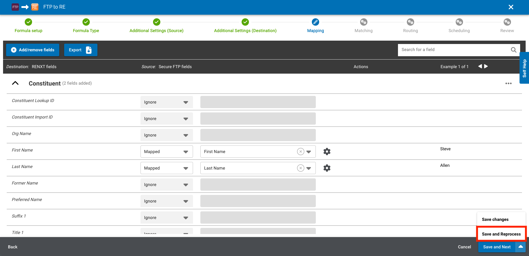 How To Update Mapping for FTP/Flat File Formulas
