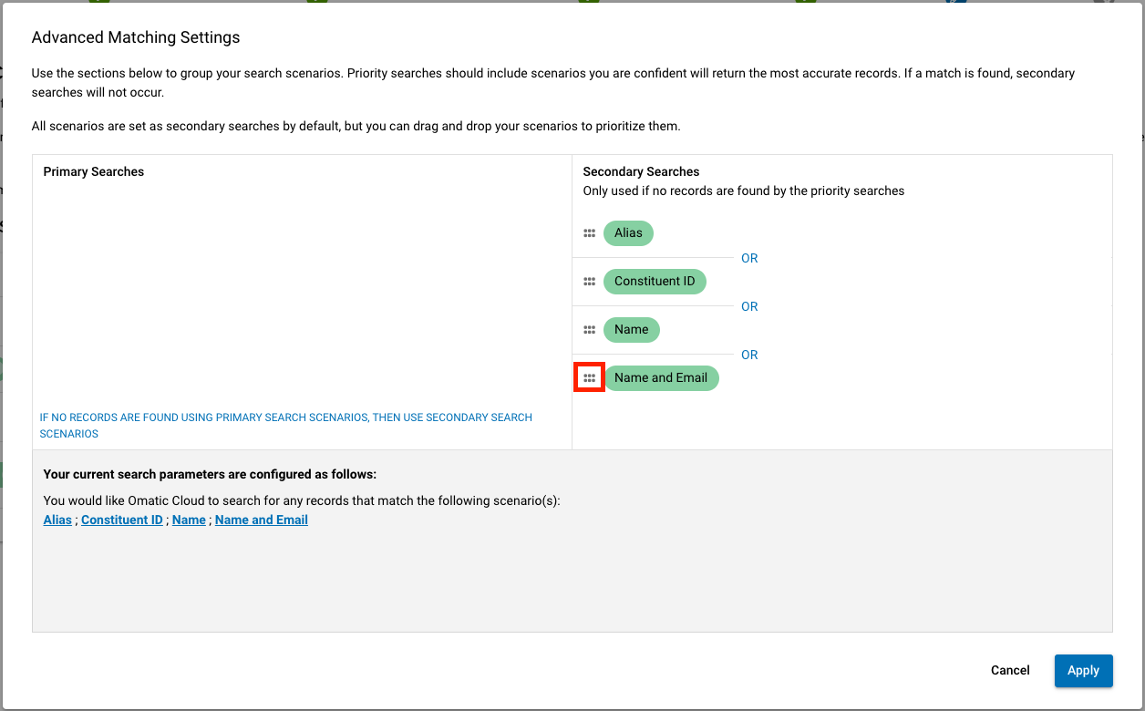 How to Configure Advanced Matching Settings