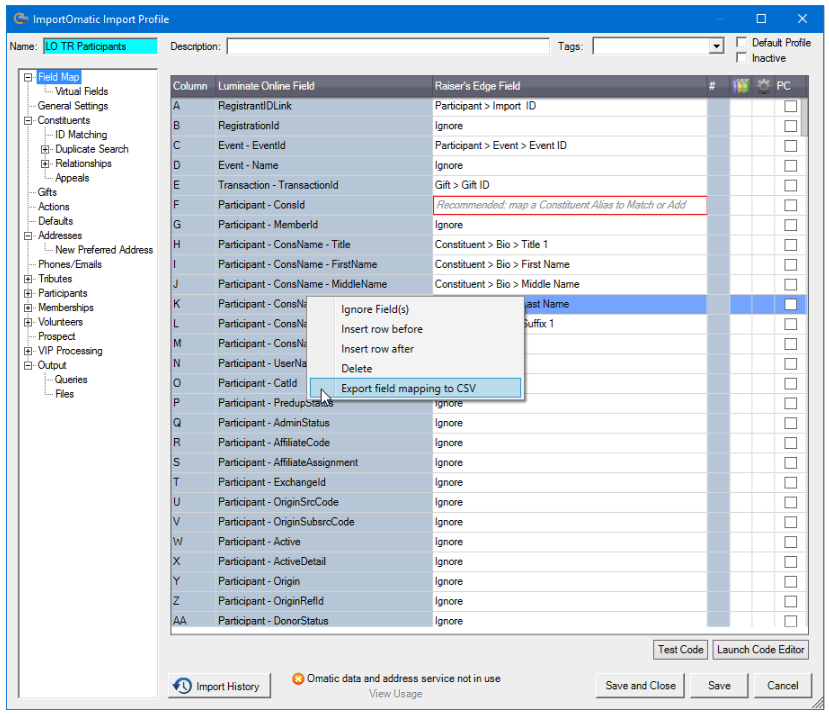 ImportOmatic - Luminate Online Installed Connector Pre-Implementation Checklist