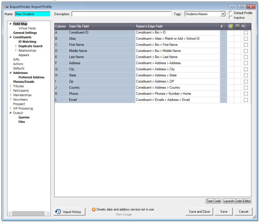 ImportOmatic - Configuration - Profiles - Profile Configuration Screens - Field Map - How To Map ...