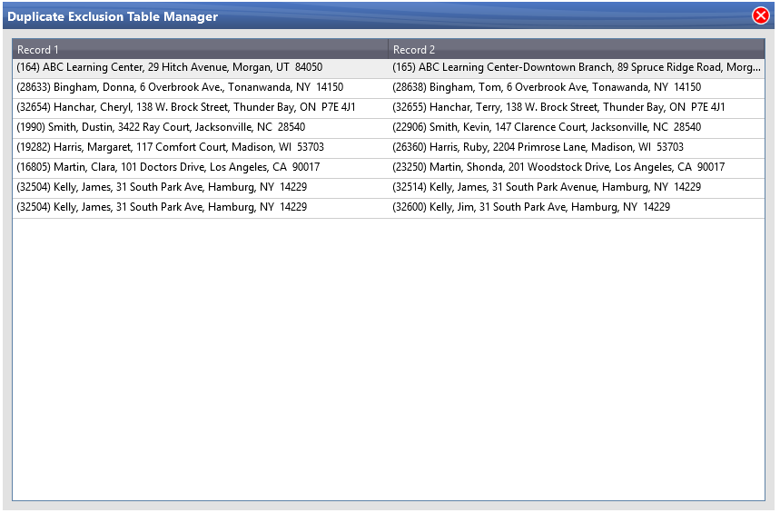 MergeOmatic Appendix - Manage Duplicate Exclusions