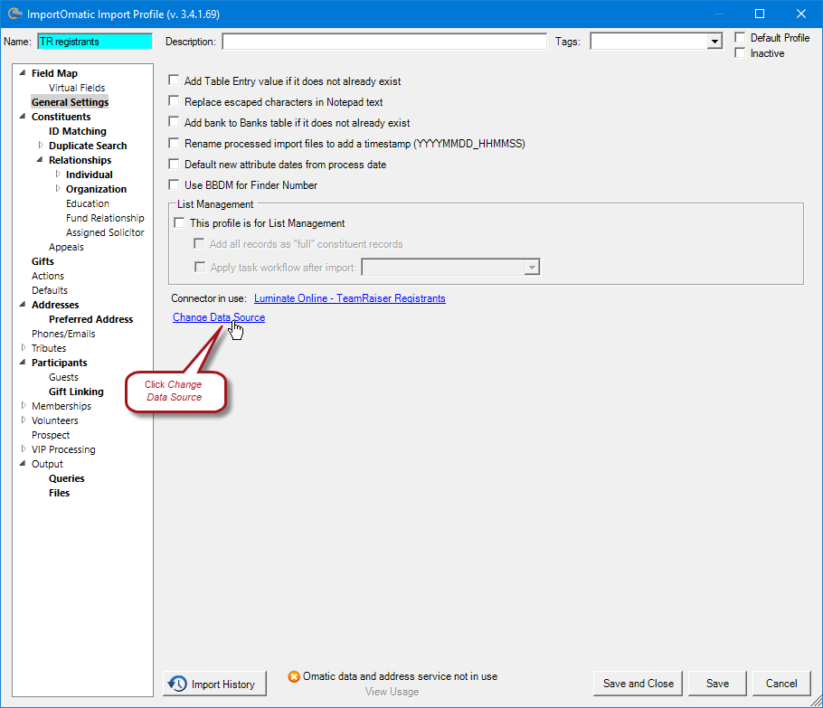 ImportOmatic Configuration - Update a Profile Based on Changes in the Source Data