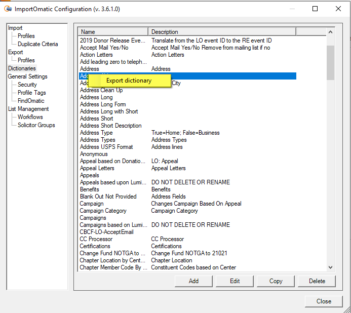 How to Export a Dictionary